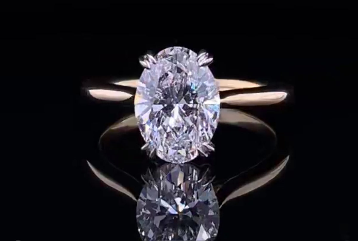Oval Double Claw Tapered Solitaire – Storm Baker Jewellers