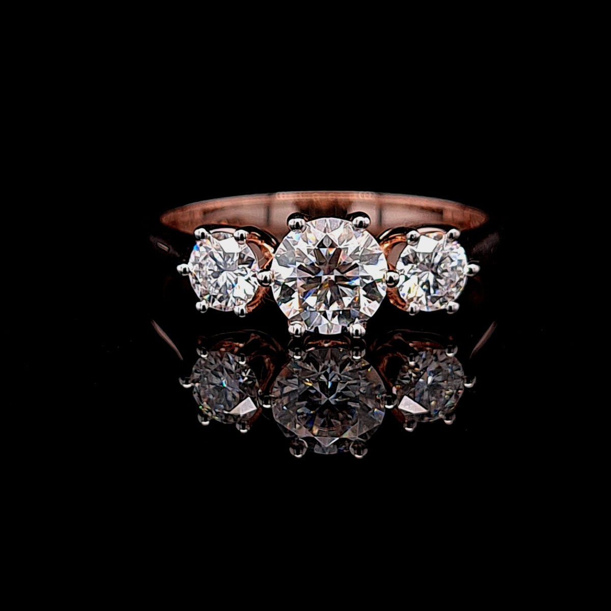 Vintage Rose Gold Lab Diamond Trilogy – Storm Baker Jewellers